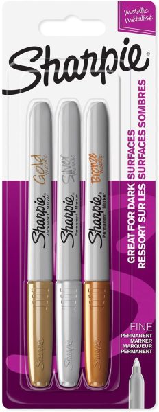 Sharpie Metallic Markers Gold/Silver/Bronze Pk 3 | Colemans