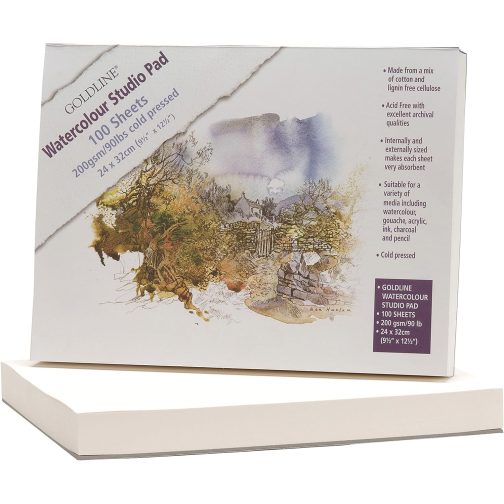 Goldline Watercolour Studio Pad 24 x 32cm 100 Sheets • Colemans