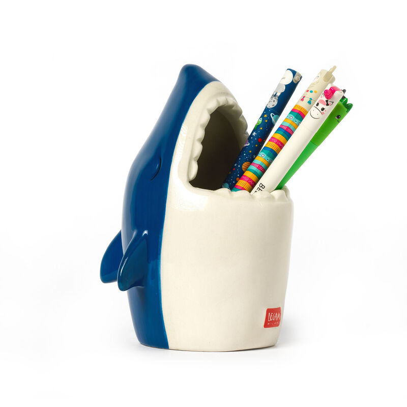 Legami Desk Friends Ceramic Pen Holder Shark • Colemans