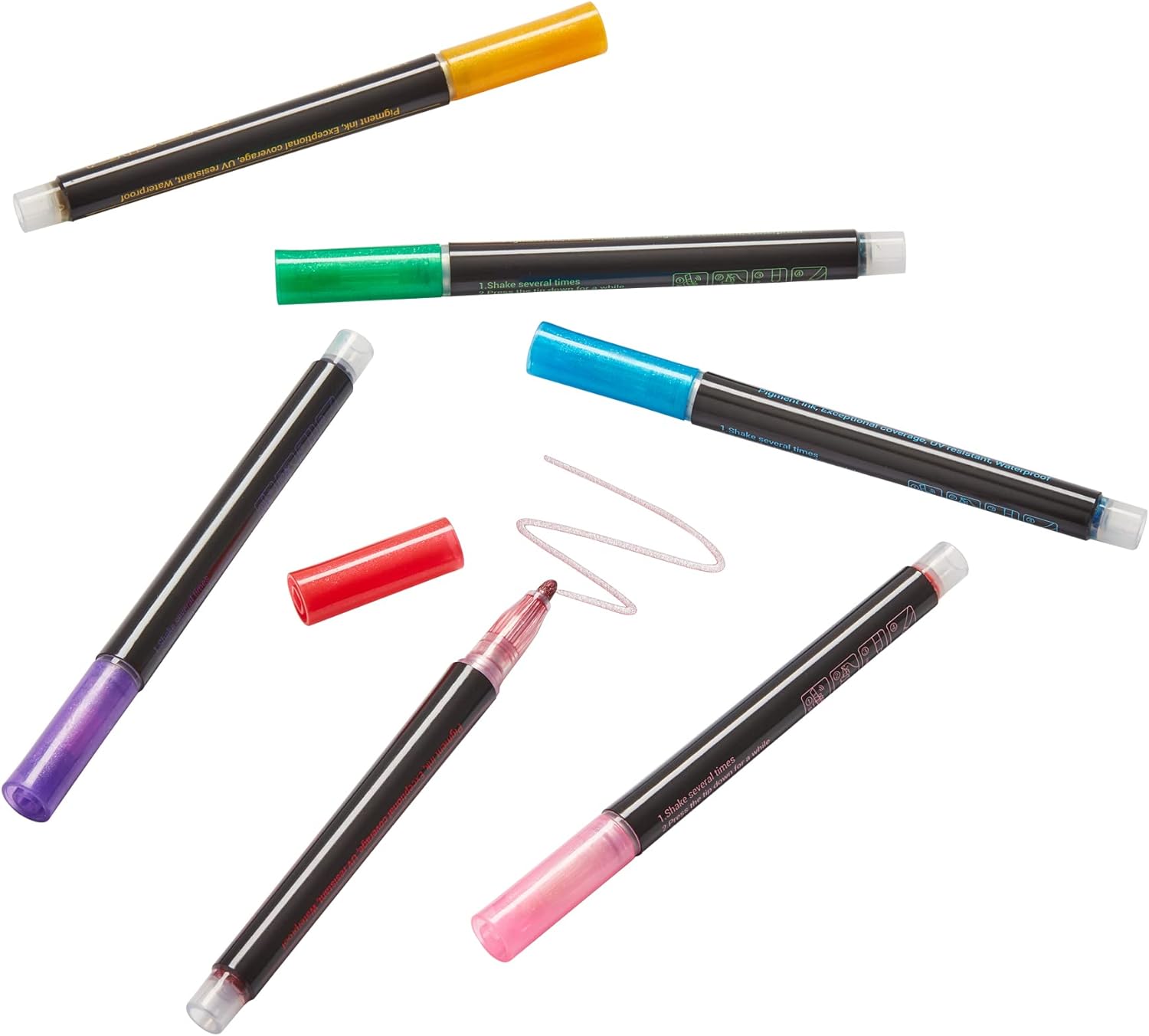 Tinc Set of 6 Glitter edge pens • Colemans