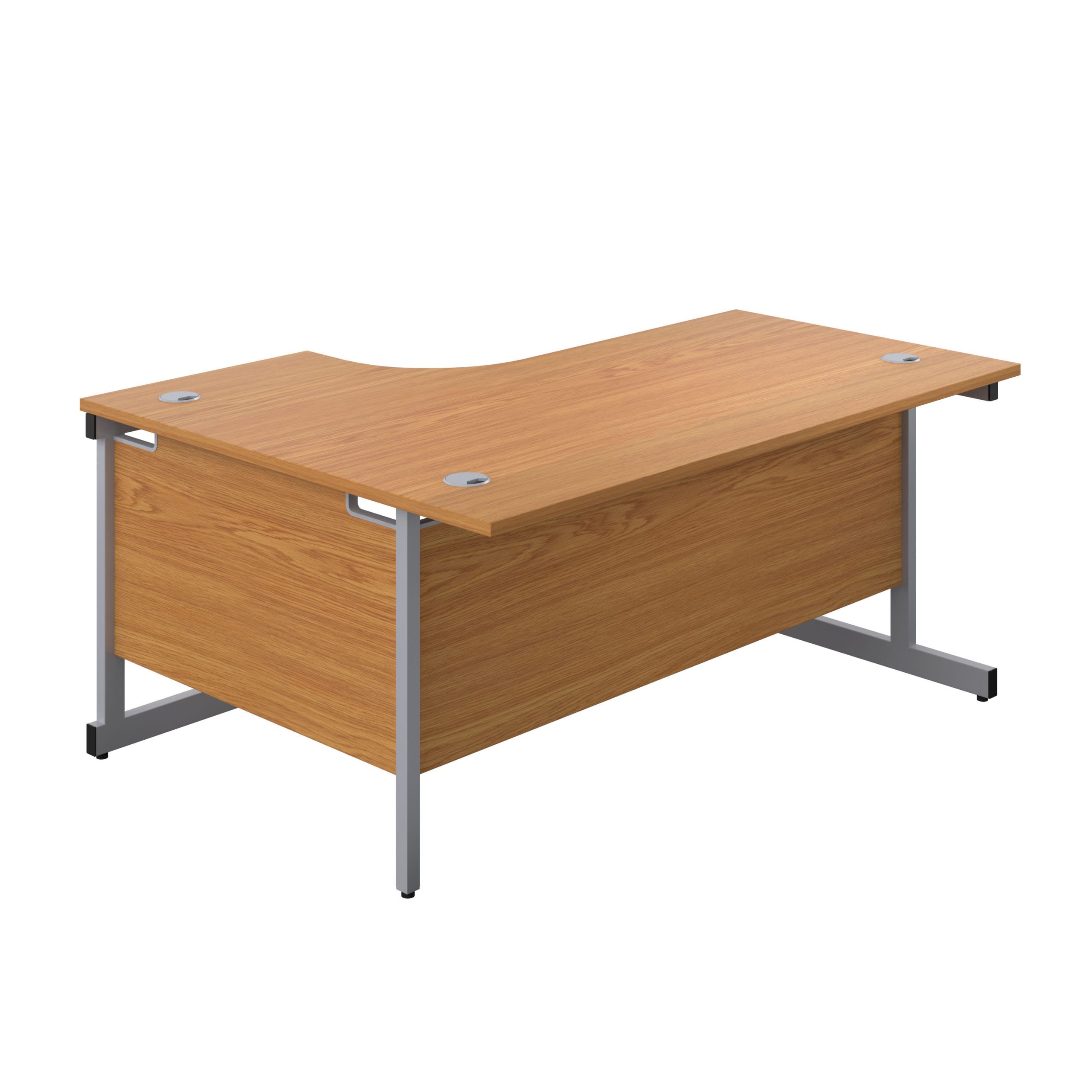 First Radial Right Hand Desk 1600x1200x730mm Nova Oak • Colemans