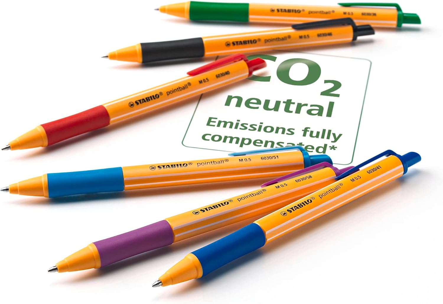 Stabilo 4 Pointball Ballpoint Pens with Yellow Highlighter - Pack of 5 ...
